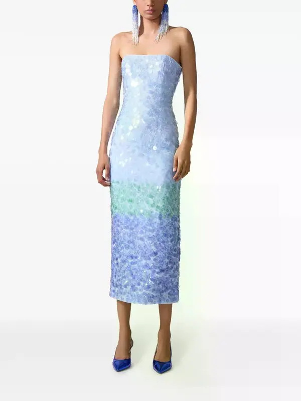 Carolina Herrera Sequinned Ombré Midi Dress