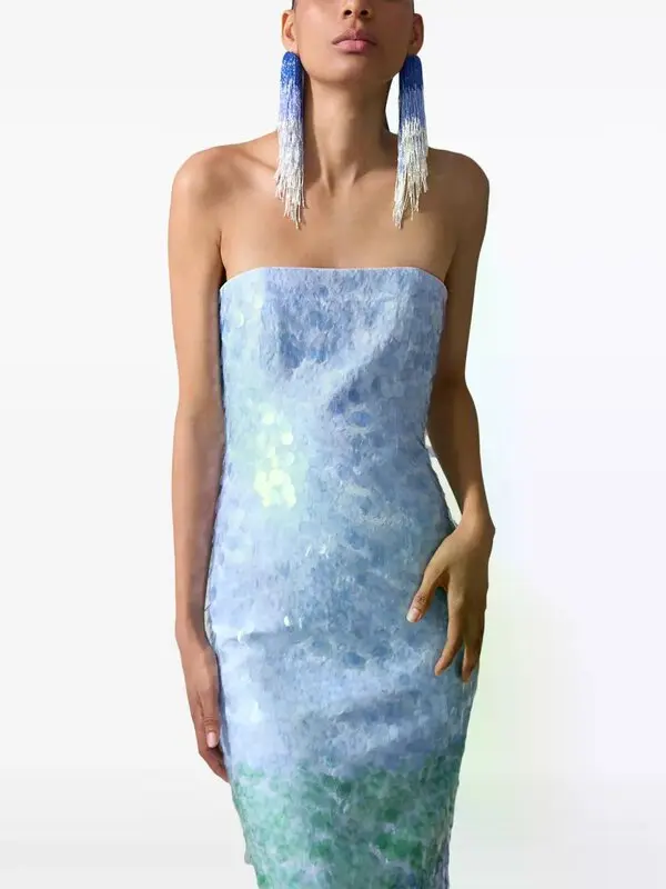 Carolina Herrera Sequinned Ombré Midi Dress