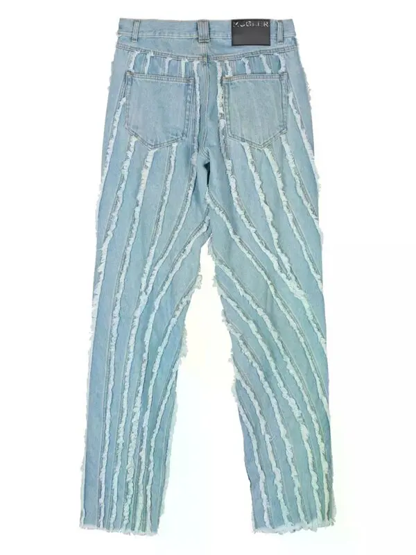 MUGLER Frayed Panelled Jeans