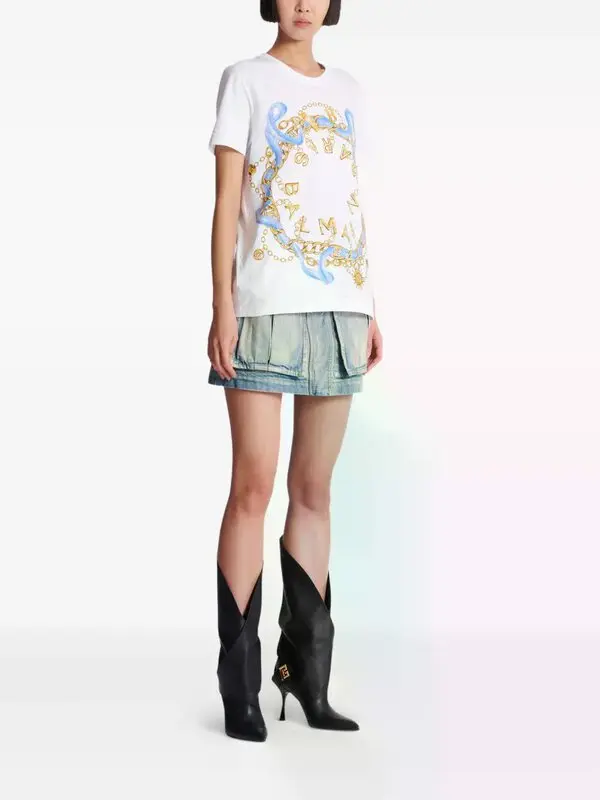 Balmain Chain-print Cotton T-shirt