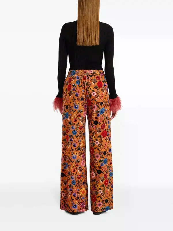 La DoubleJ Floral-print Palazzo Pants - Orange