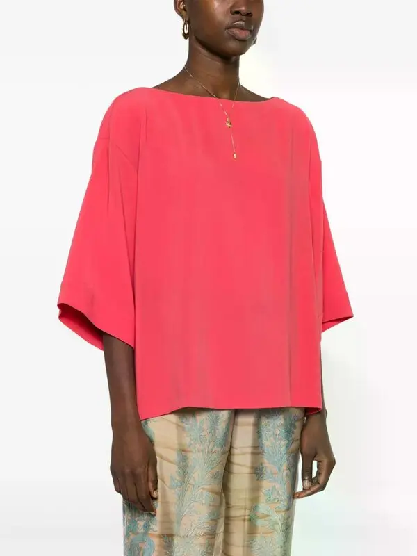 Alberto Biani Boat-neck Cady Blouse - Pink