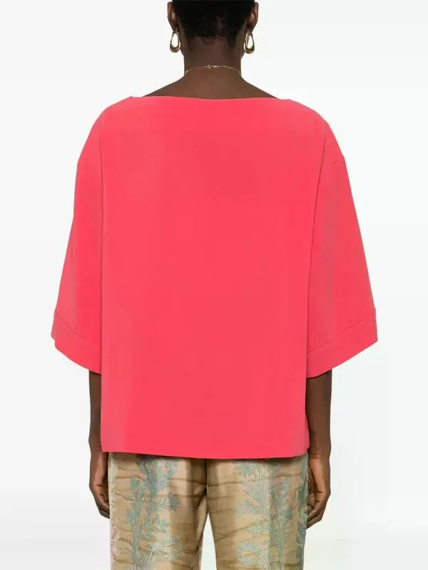 Alberto Biani Boat-neck Cady Blouse - Pink