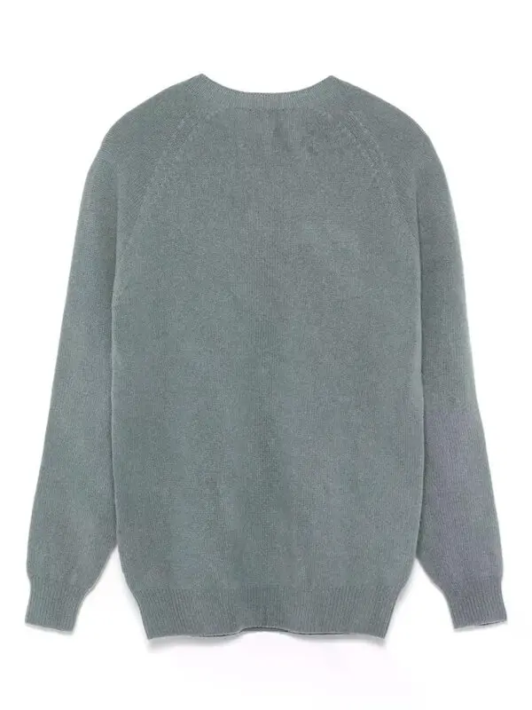 Sunspel Lambswool Crew Neck Sweater - Green