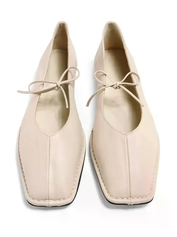 ALOHAS Sway Ballerina Shoes In Smooth Calf Leather - Neutrals