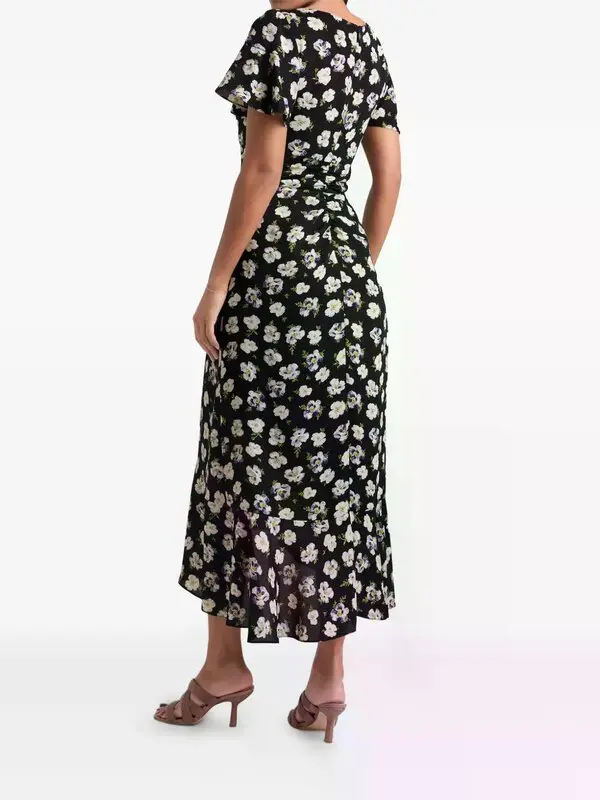 Cinq À Sept Isha Floral Print Midi Dress