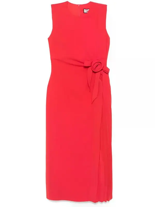 NISSA Floral-appliqué Midi Dress