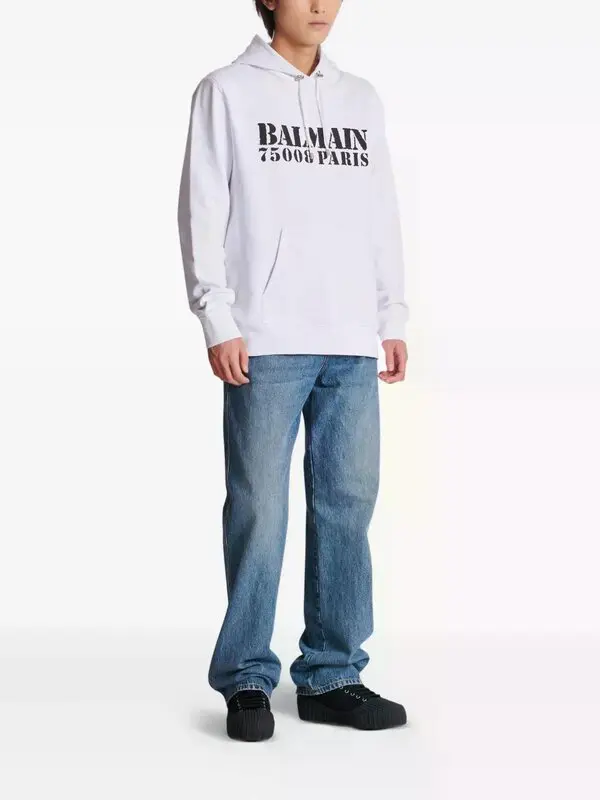 Balmain Logo-print Hoodie - White