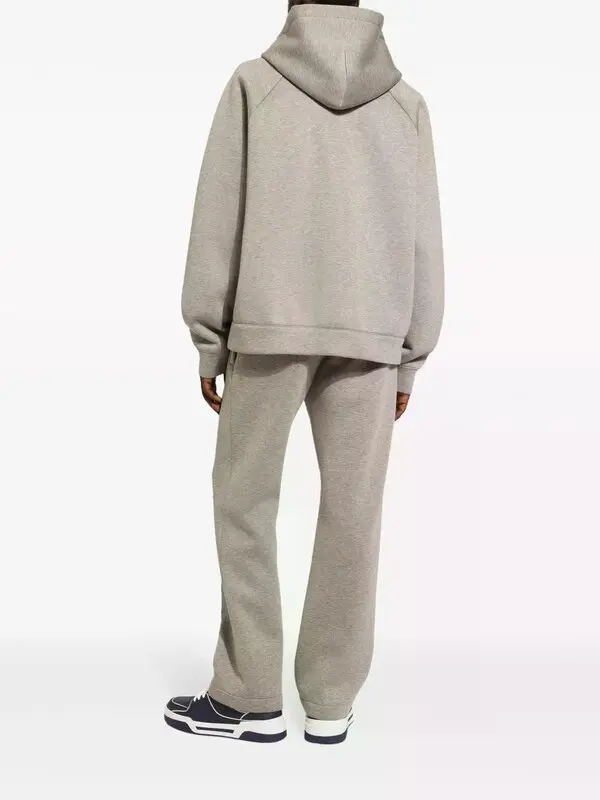 Dolce & Gabbana Logo-appliqué Zip-up Hoodie - Grey