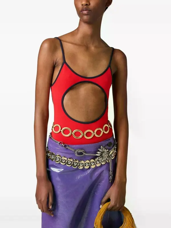 Miu Miu Technical-knit Swimsuit - Red