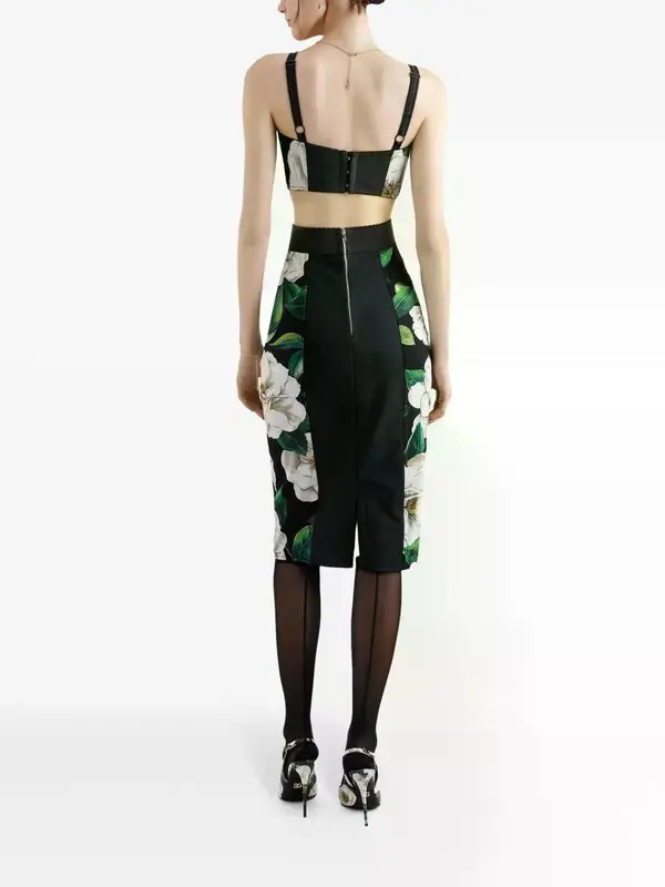 Dolce & Gabbana Printed Bustier Top - Black