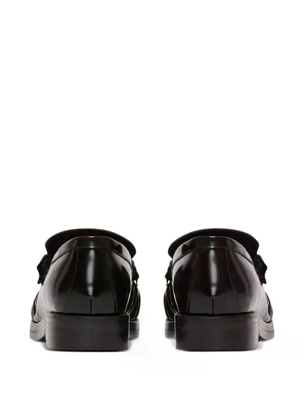 Balmain Glazed Leather Loafers