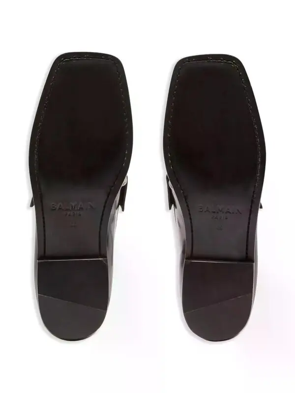 Balmain Glazed Leather Loafers