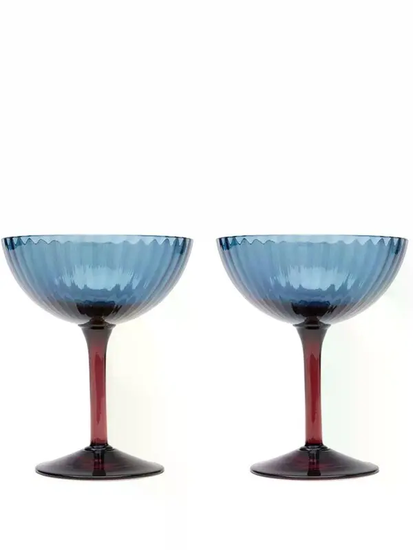 La DoubleJ Set Of 2 Champagne Cups - Blue