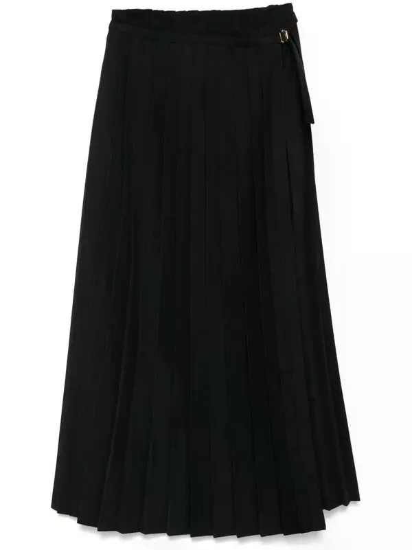 AMI Paris Pleated Maxi Skirt - Black