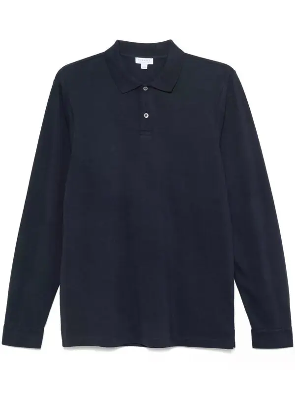 Sunspel Long-sleeve Piqué Polo Shirt