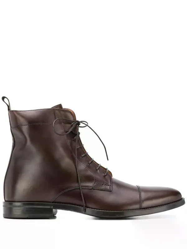 SCAROSSO Leather Brogue Lace-up Boots