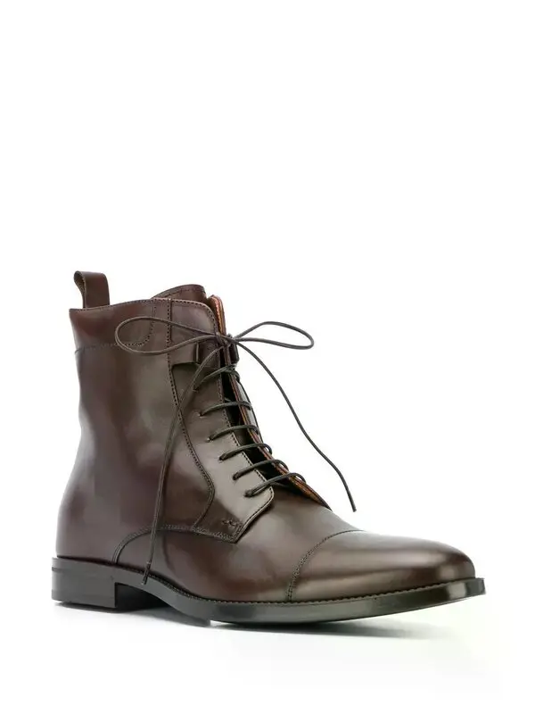 SCAROSSO Leather Brogue Lace-up Boots