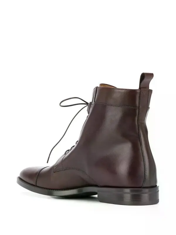 SCAROSSO Leather Brogue Lace-up Boots
