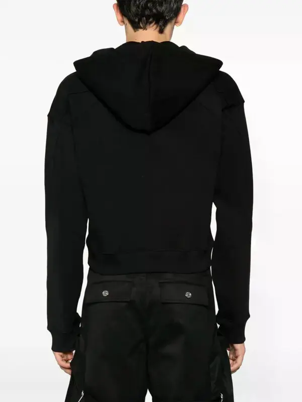 MUGLER Spiral Cropped Hoodie