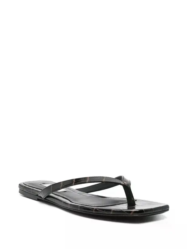 TOTEME Crocodile-embossed Flip Flops