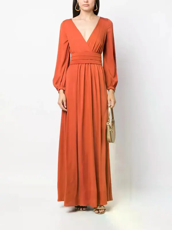 Max Mara Pleated-waist Maxi Dress