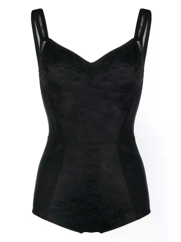 Dolce & Gabbana Floral-lace Corset Bodysuit - Black