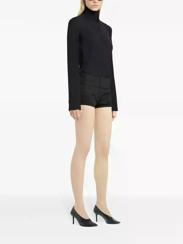 COURREGES High Neck Blouse With Buttoned Cuffs - Black