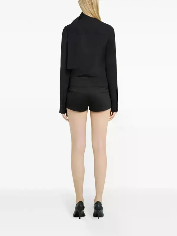 COURREGES High Neck Blouse With Buttoned Cuffs - Black