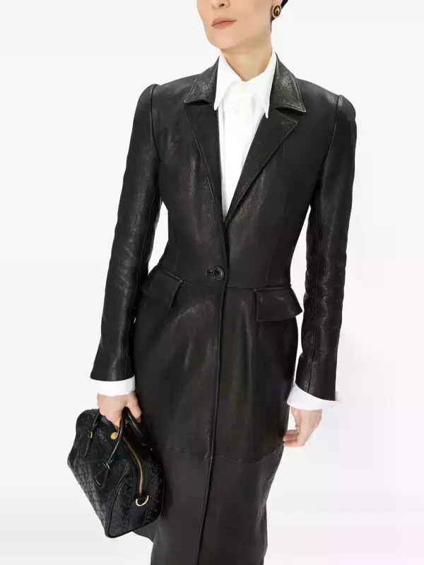 MARINE SERRE Moonogram" Leather Coat