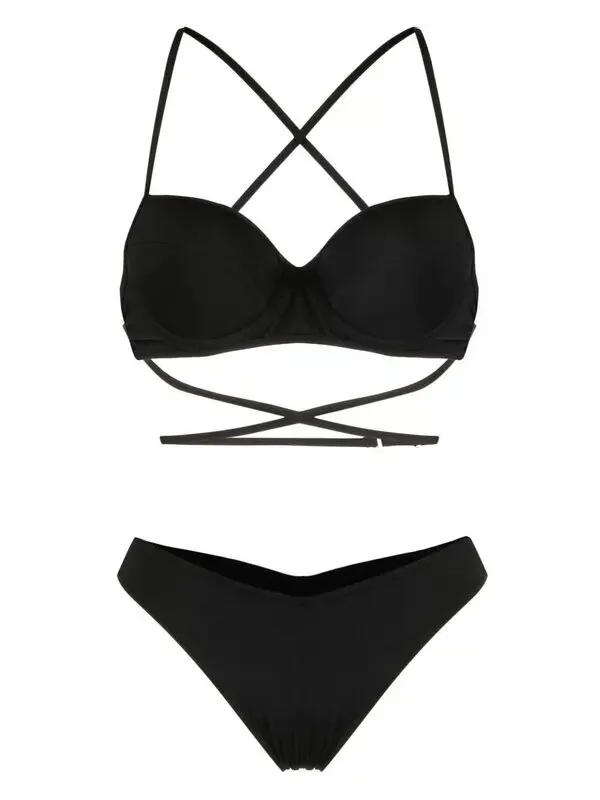 NOIRE SWIMWEAR Balconette Bikini Set - Black