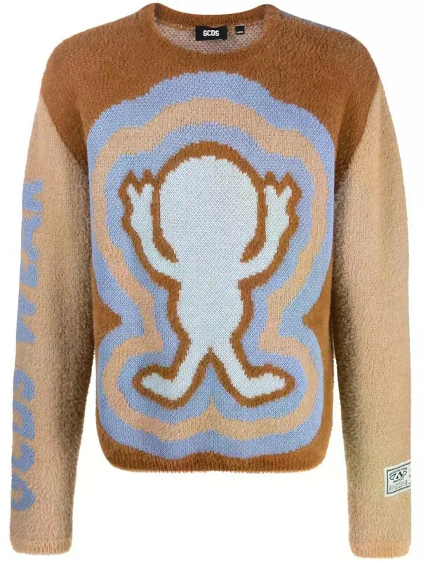 Gcds Wirdo Win Hairy Jacquard Jumper
