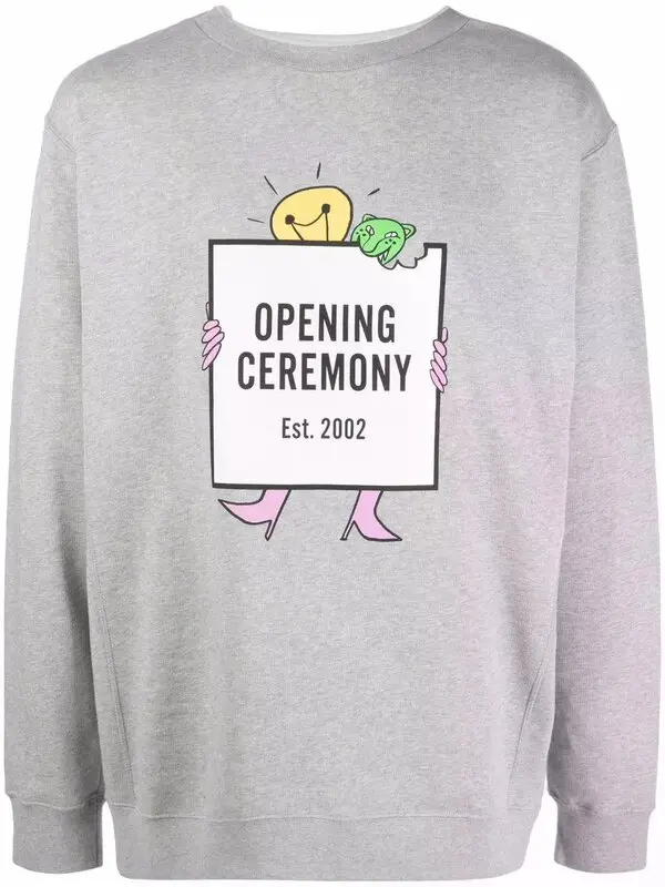 Opening Ceremony Lightbulb Box-logo Print Hoodie - Grey