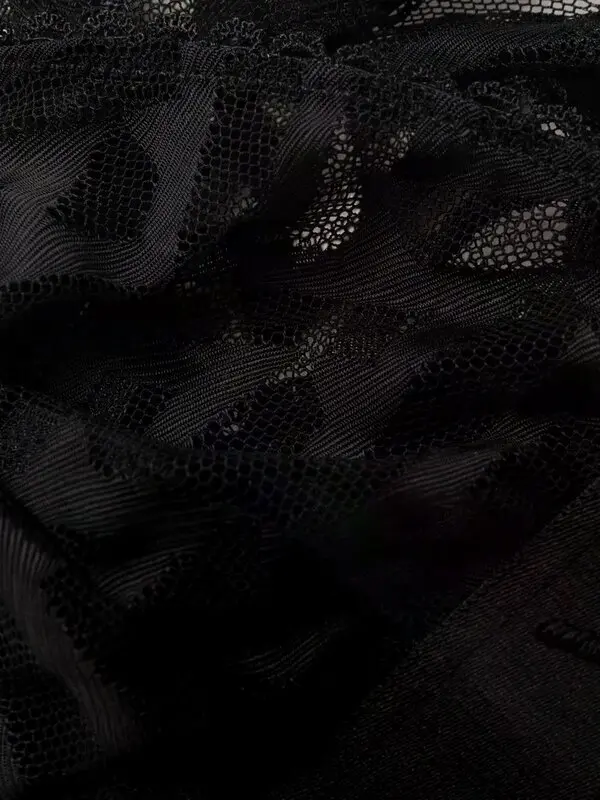 Versace Greca Signature Tulle Bralette - Black