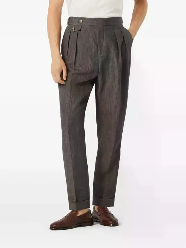 Brunello Cucinelli Linen Tailored Trousers - Grey