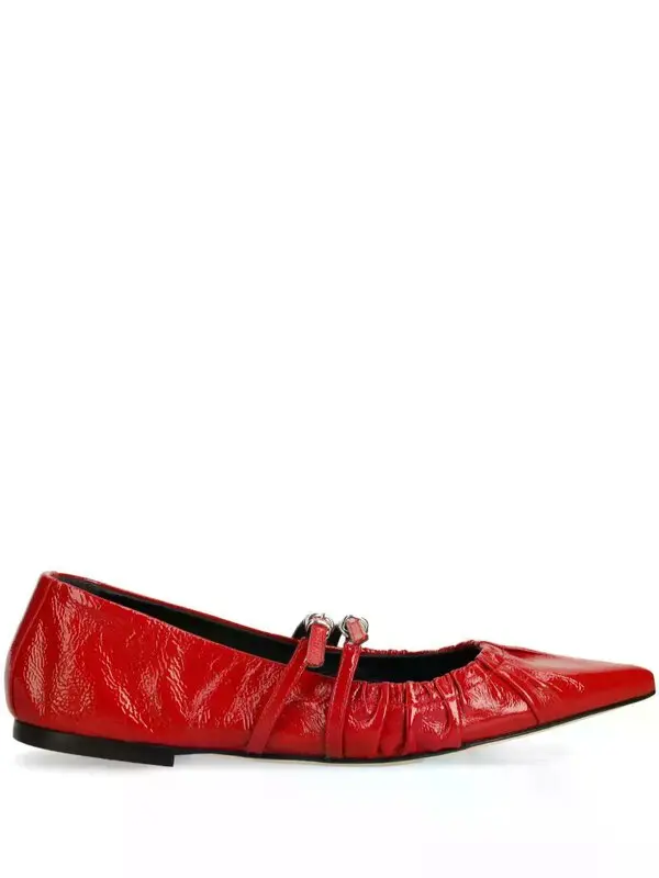 MSGM Buckled Ballerina Shoes - Red