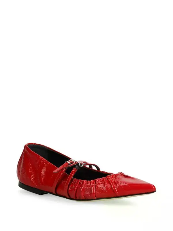 MSGM Buckled Ballerina Shoes - Red