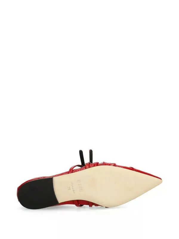 MSGM Buckled Ballerina Shoes - Red