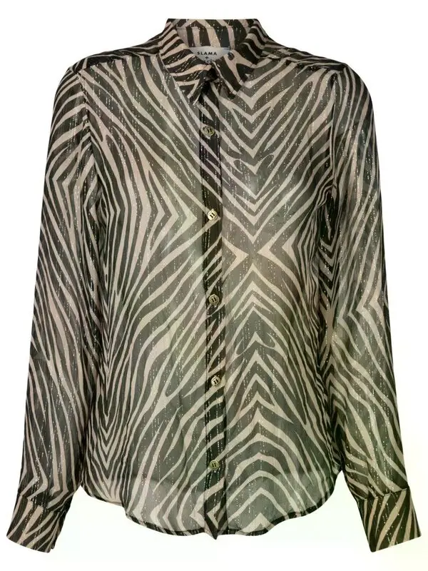 AMIR SLAMA Zebra-print Silk Shirt