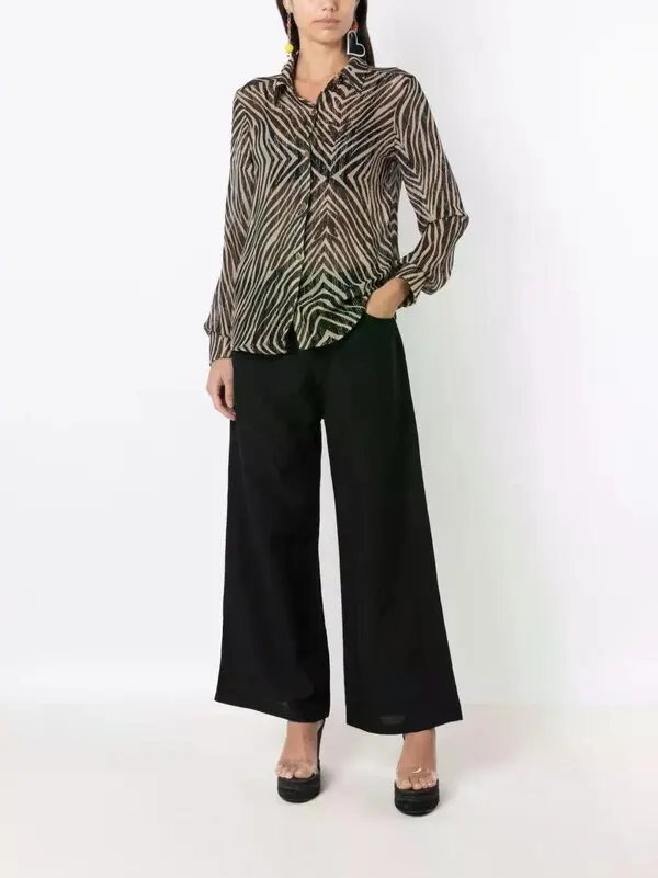 AMIR SLAMA Zebra-print Silk Shirt