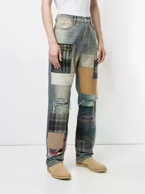 Amiri Patchwork Straight-leg Jeans