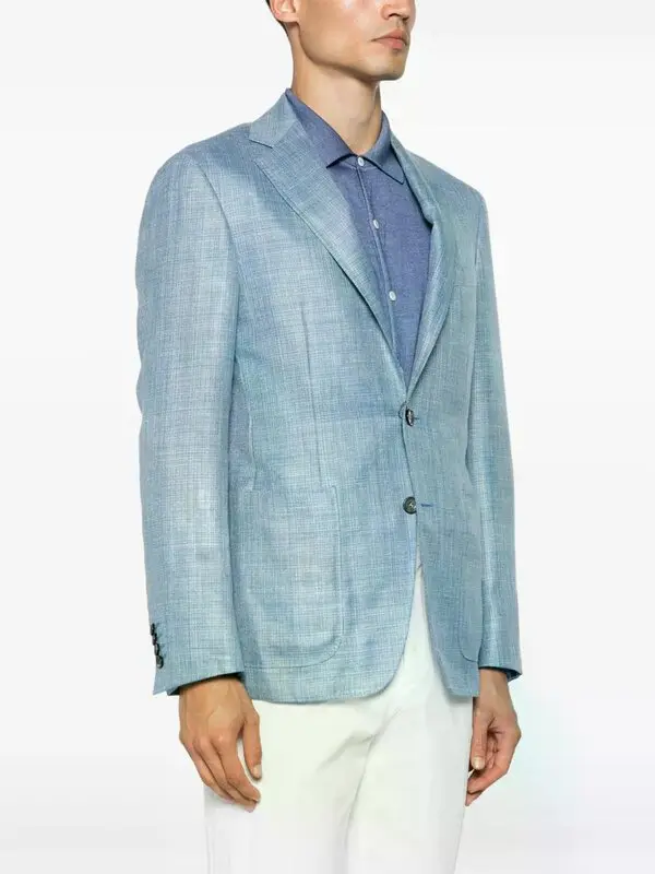 Canali Interwoven Wool-silk-linen Blend Blazer