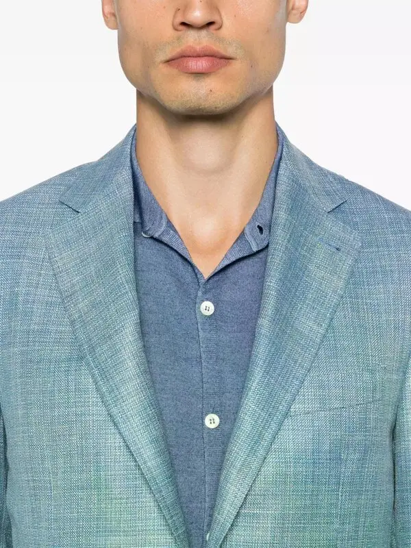 Canali Interwoven Wool-silk-linen Blend Blazer