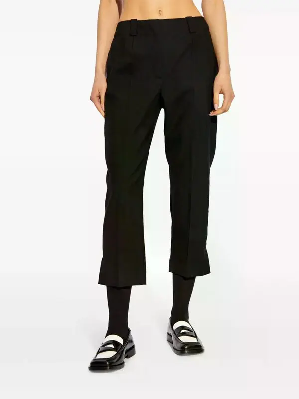Kenzo Logo-appliqué Wool Cropped Trousers