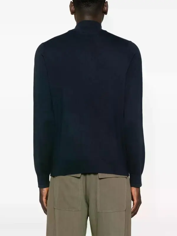 Paul Smith Zebra-motif Cotton-blend Sweater - Blue
