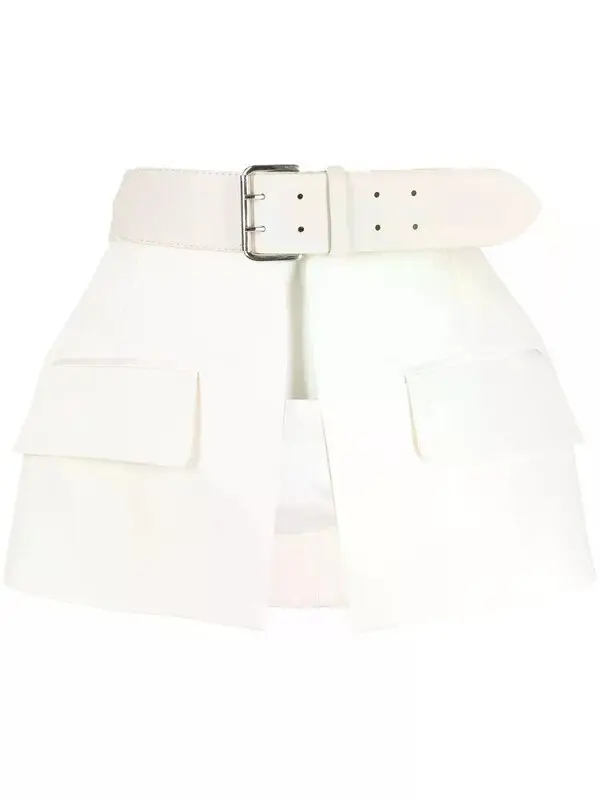 Dice Kayek High-waisted Peplum Belt Skirt - Neutrals