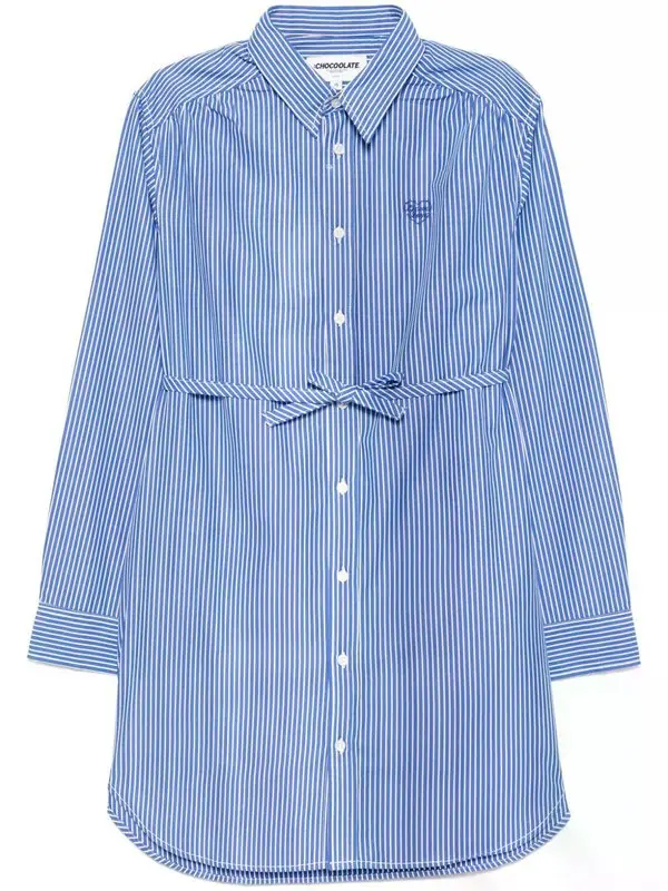 CHOCOOLATE Striped Shirt Dress