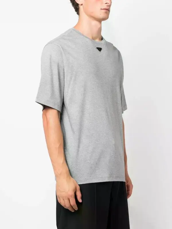 Prada Triangle-logo Cotton T-shirt - Grey