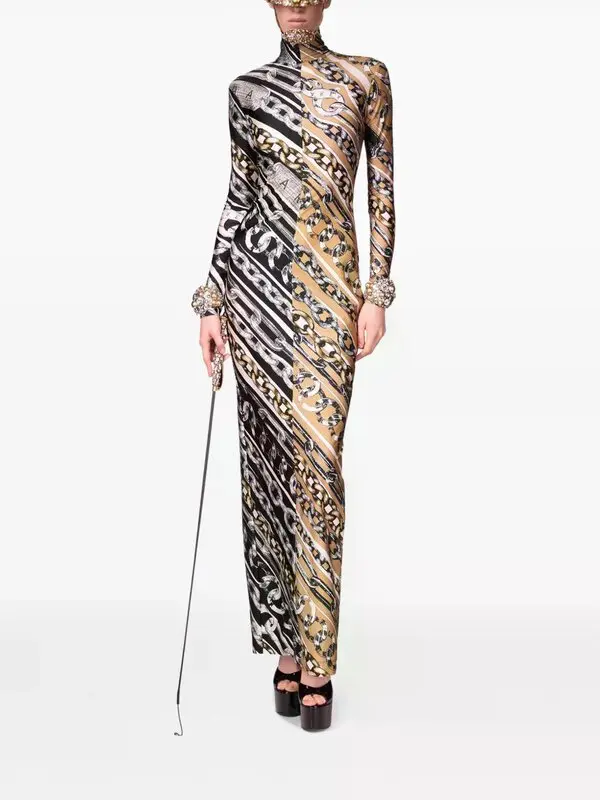AREA Chain Link-print Dress