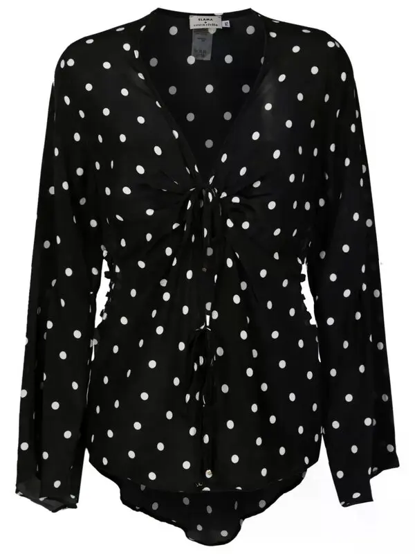 AMIR SLAMA Polka-dot Pattern Silk Blouse